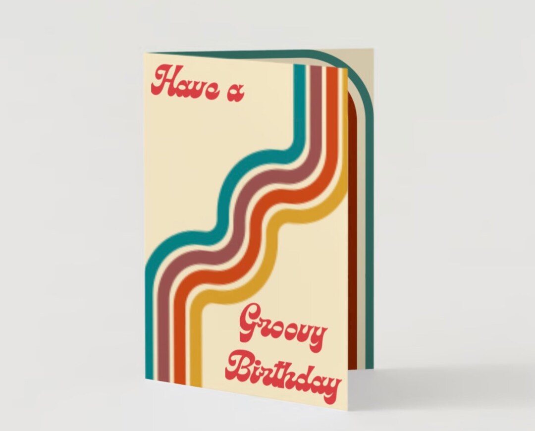 Groovy Birthday Card - Etsy