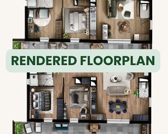 Rendered 2D Floor Plan | Real Estate Floor Plan | Realistic Layout ...