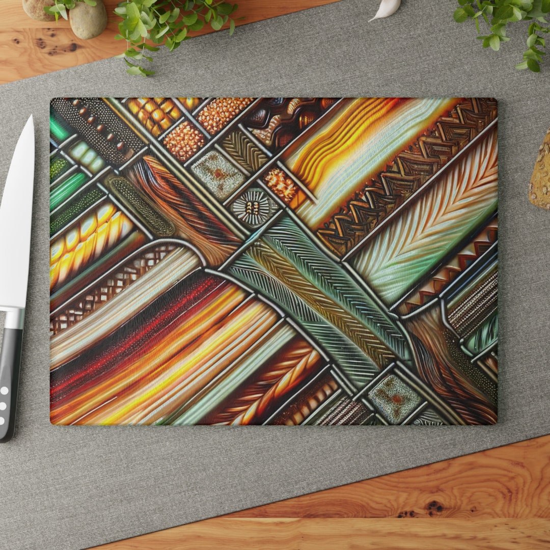 Glass Cutting Board, Kitchen Board, Luxurious Style, Bohemian Style ...