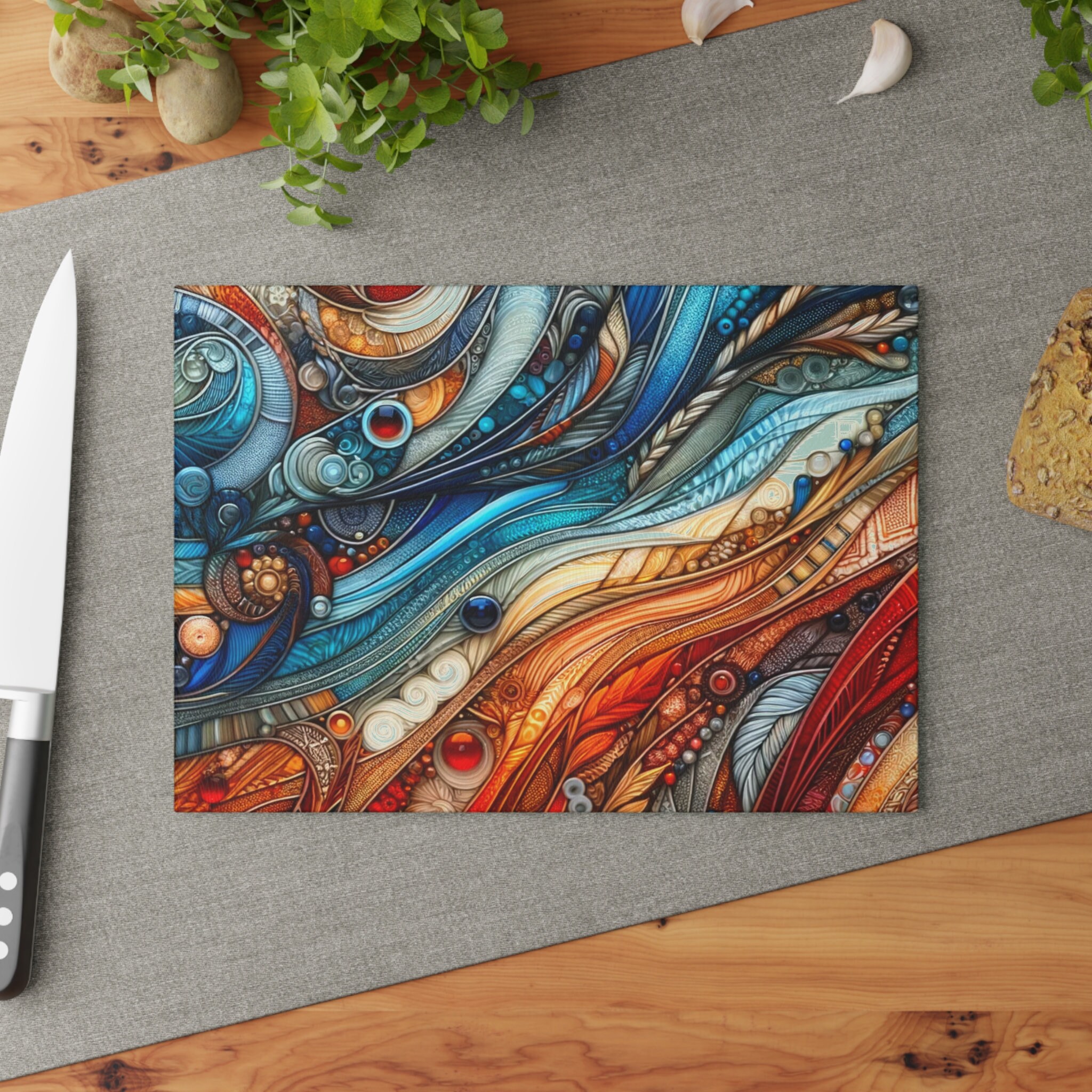 Glass Cutting Board, Stunning Design, Majestic Look, Kitchen Art, Gifts ...