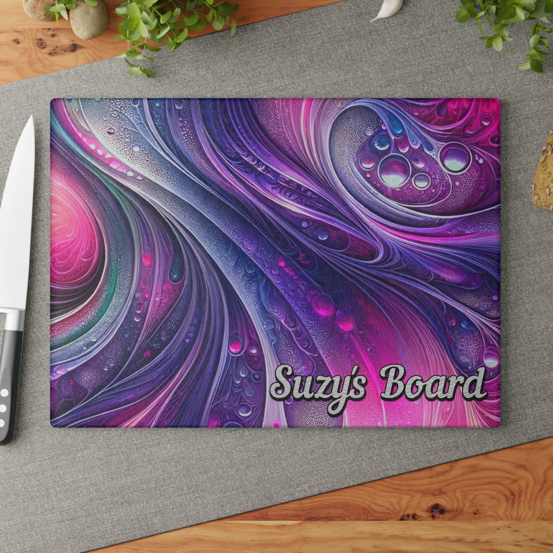 Personalized Glass Cutting Board, Kitchen Platter, Kitchen Board, Glass ...