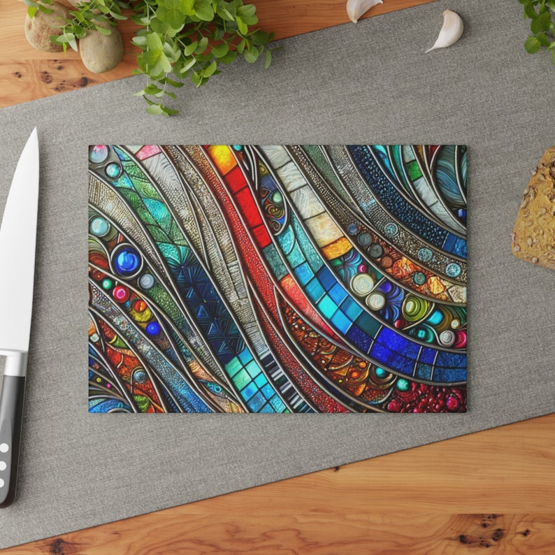 Glass Cutting Board, Kitchen Board, Luxurious Style, Bohemian Style ...