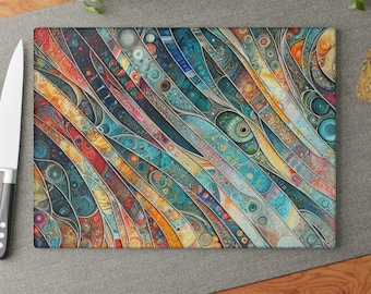 Glass Cutting Board, Kitchen Board, Luxurious Style, Bohemian Style ...