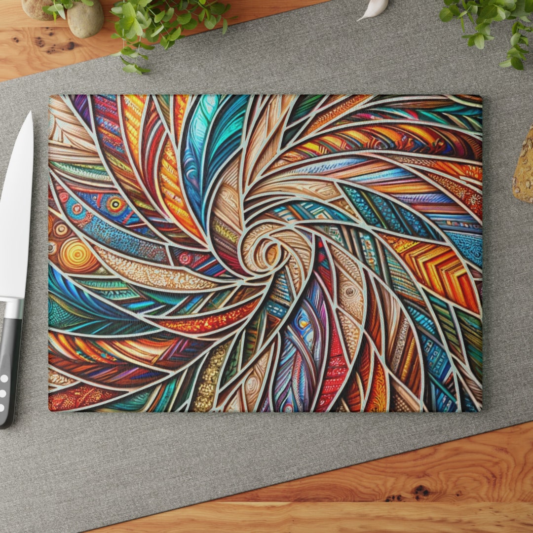 Glass Cutting Board, Kitchen Board, Luxurious Style, Bohemian Style ...