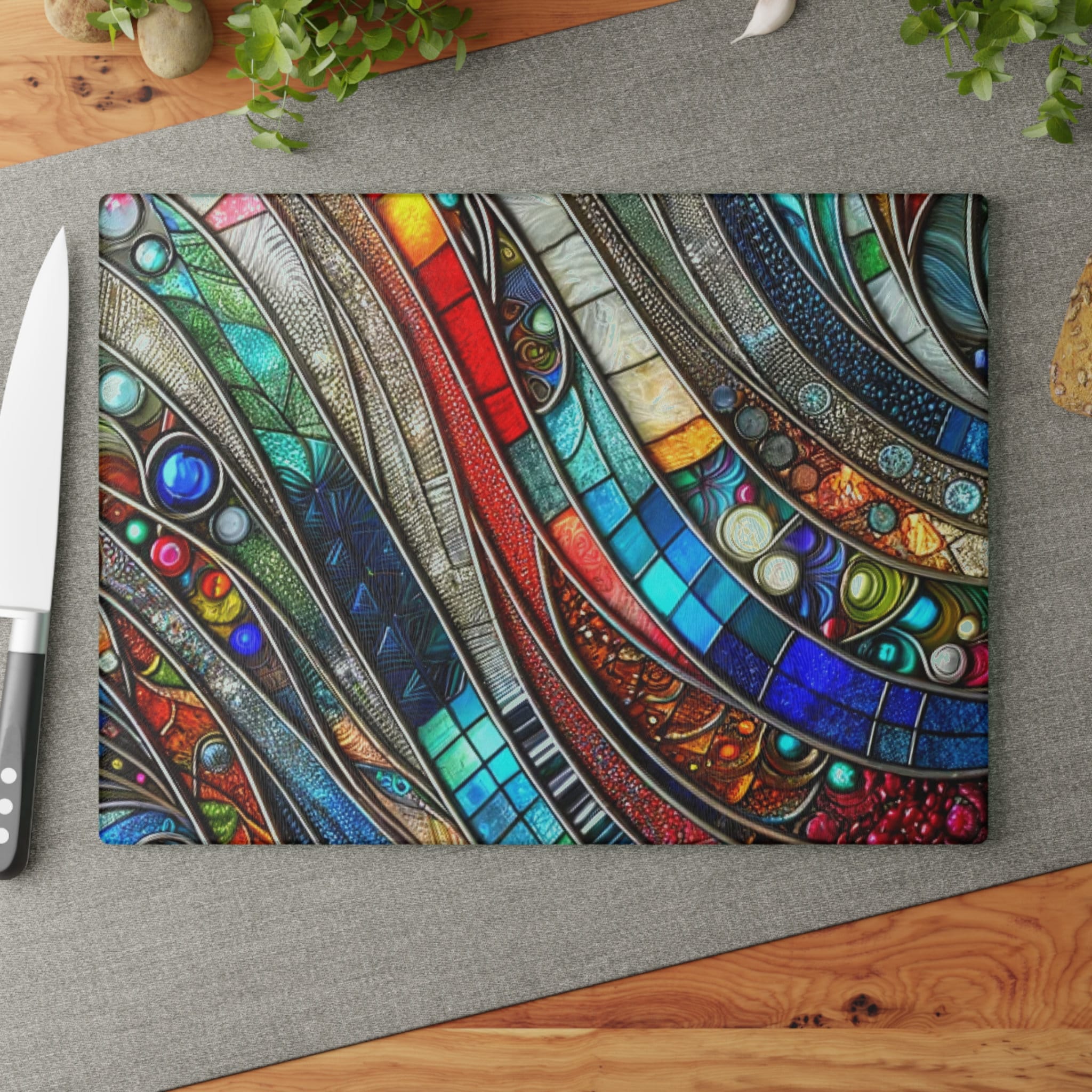 Glass Cutting Board, Kitchen Board, Luxurious Style, Bohemian Style ...