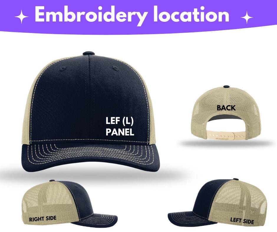 7 Panel Trucker Hat, Personalized Custom Embroidered Snapback Hat, Custom Logo, Richardson 168 ...