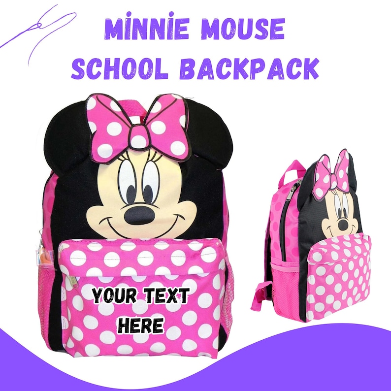 Minnie Mouse Face/ears New School Bag, School Backpack Personalized ...