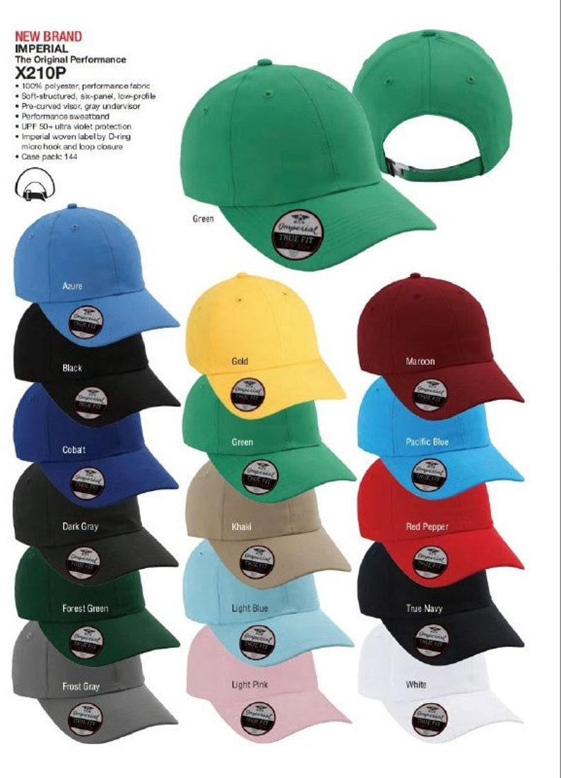 Custom Imperial Caps, X210P Imperial the Original Performance, Unstructured Caps, Adult Caps ...