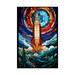 Stained Glass Rocket IV Poster - Etsy