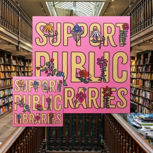 Support Public Libraries Car Magnet - Cute Floral Pink Library Magnet ...