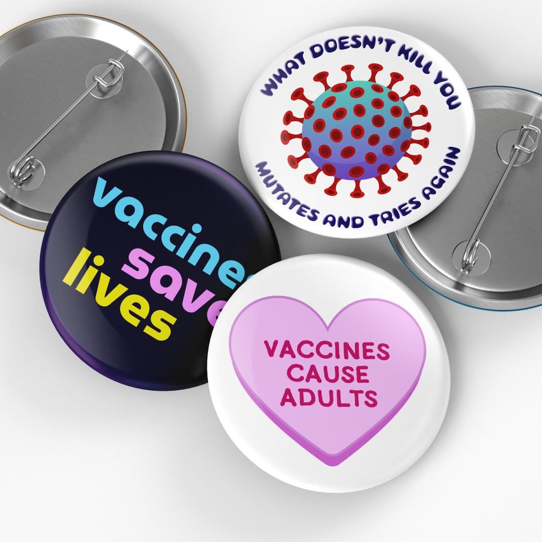 Vaccines Save Lives Button Set | Pro Vaccine Pins | Science Support ...