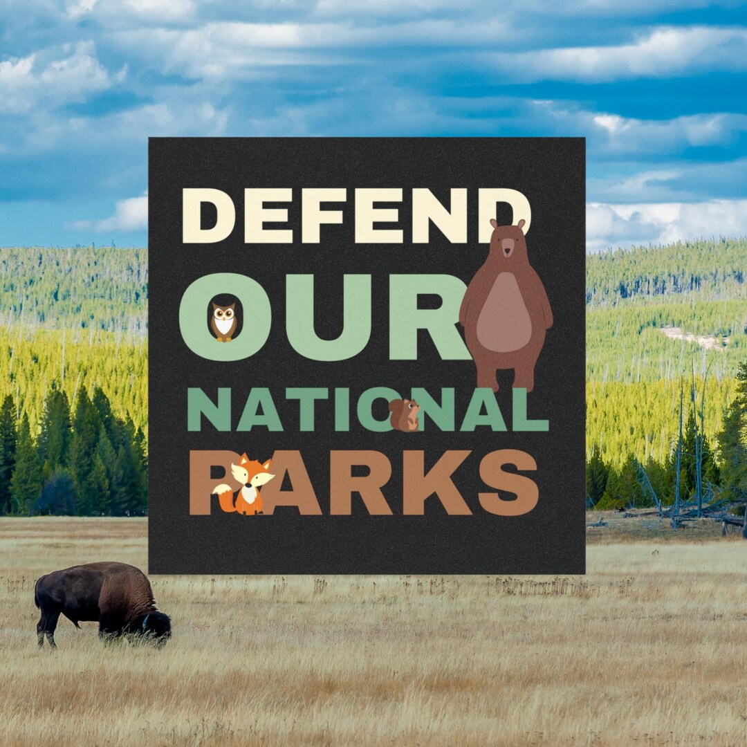 Defend Our National Parks" 5" X 5" Magnetic Bumper Magnet - Anti-trump ...