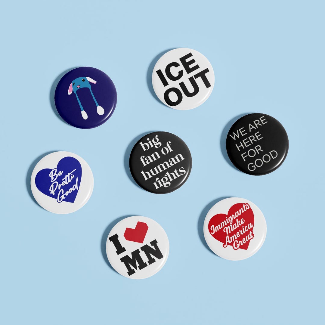 Set of 7 Progressive Protest Buttons 1.5” Anti ICE Pro Immigration Anti ...