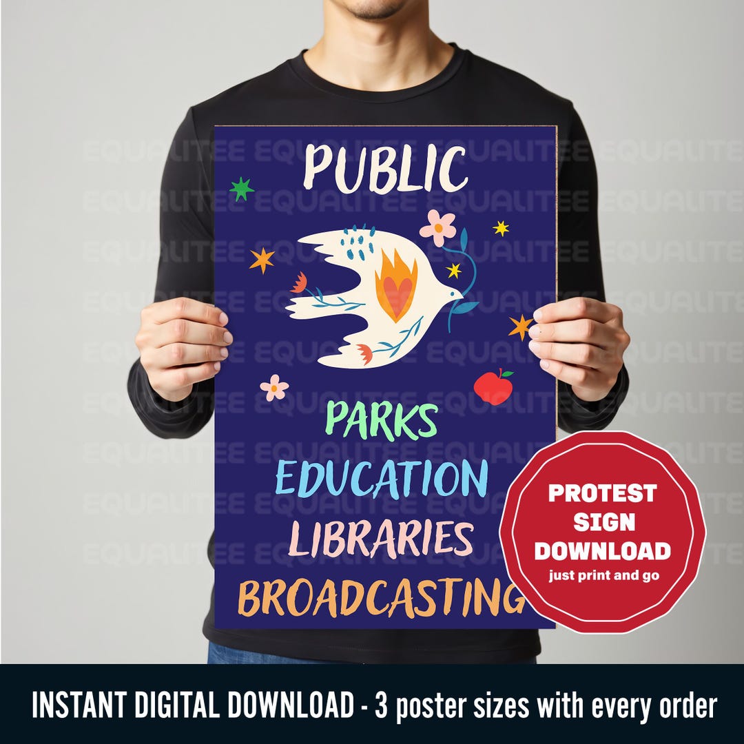 No Kings Sign Public Parks Education Libraries Broadcasting Protest ...