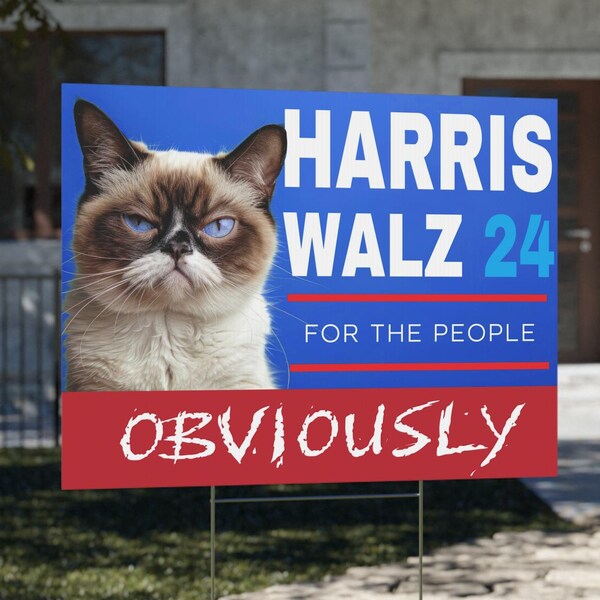 Harris Walz Yard Sign Obviously - Etsy