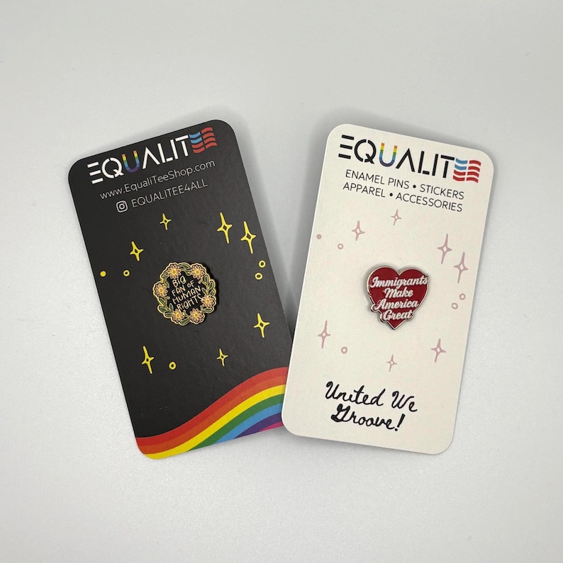Lapel Pin Big Fan of Human Rights Soft Enamel Immigrant Rights Gift ...
