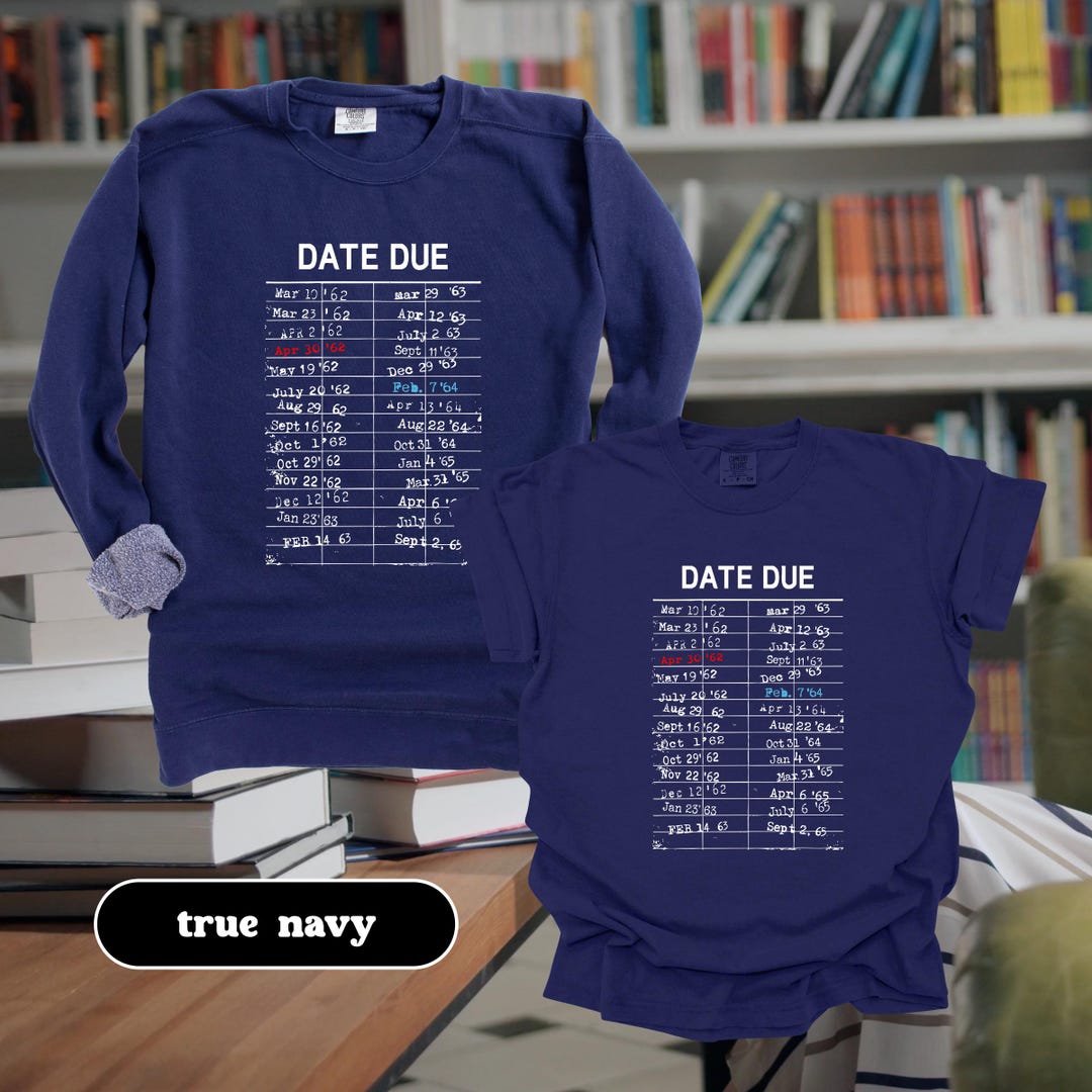 Library Due Date Card Sweater, Vintage-inspired Librarian Card ...