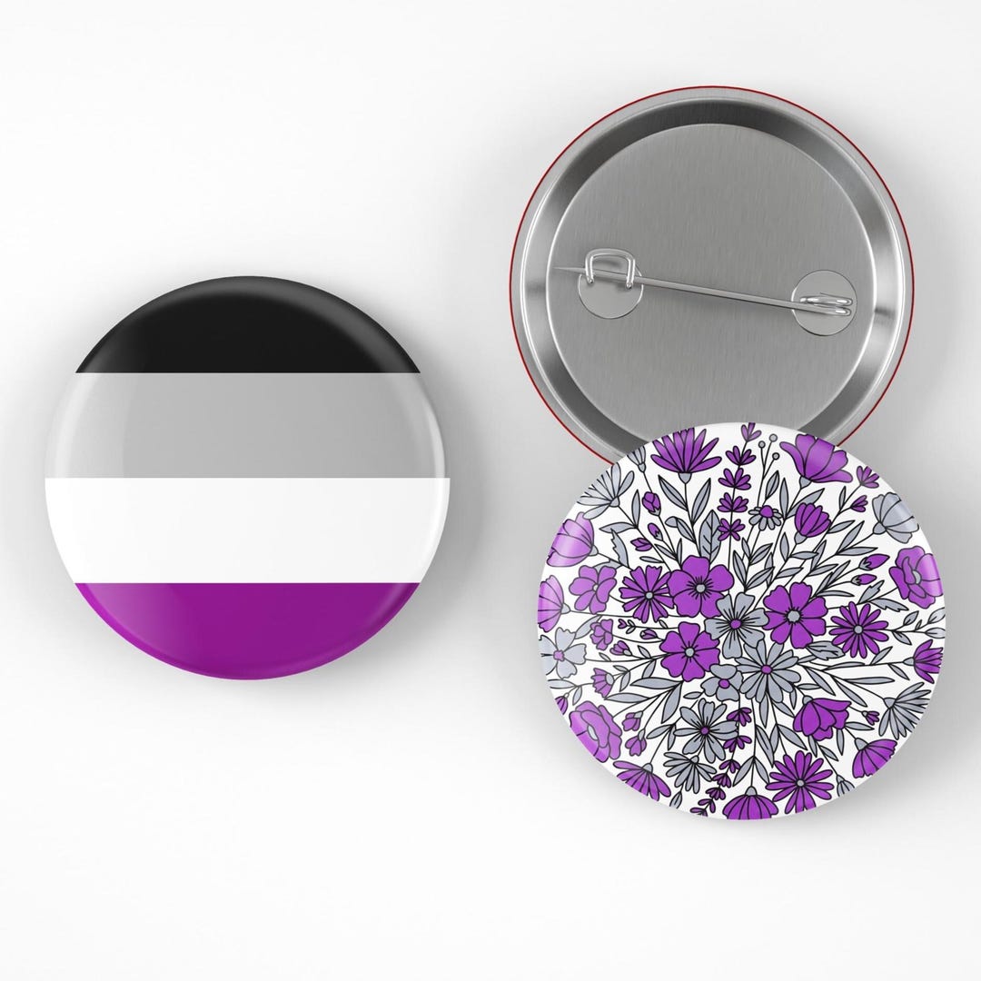 Subtle ACE Asexual Pride Button Set | Ace Flag Pin + Subtle Wildflower ...