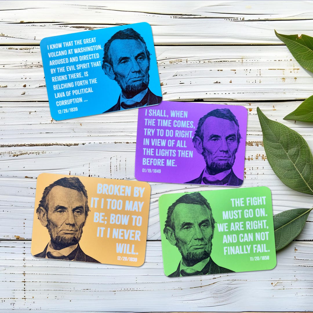 Abraham Lincoln Quote Stickers, Set of 4 or Individual, Anti Trump ...