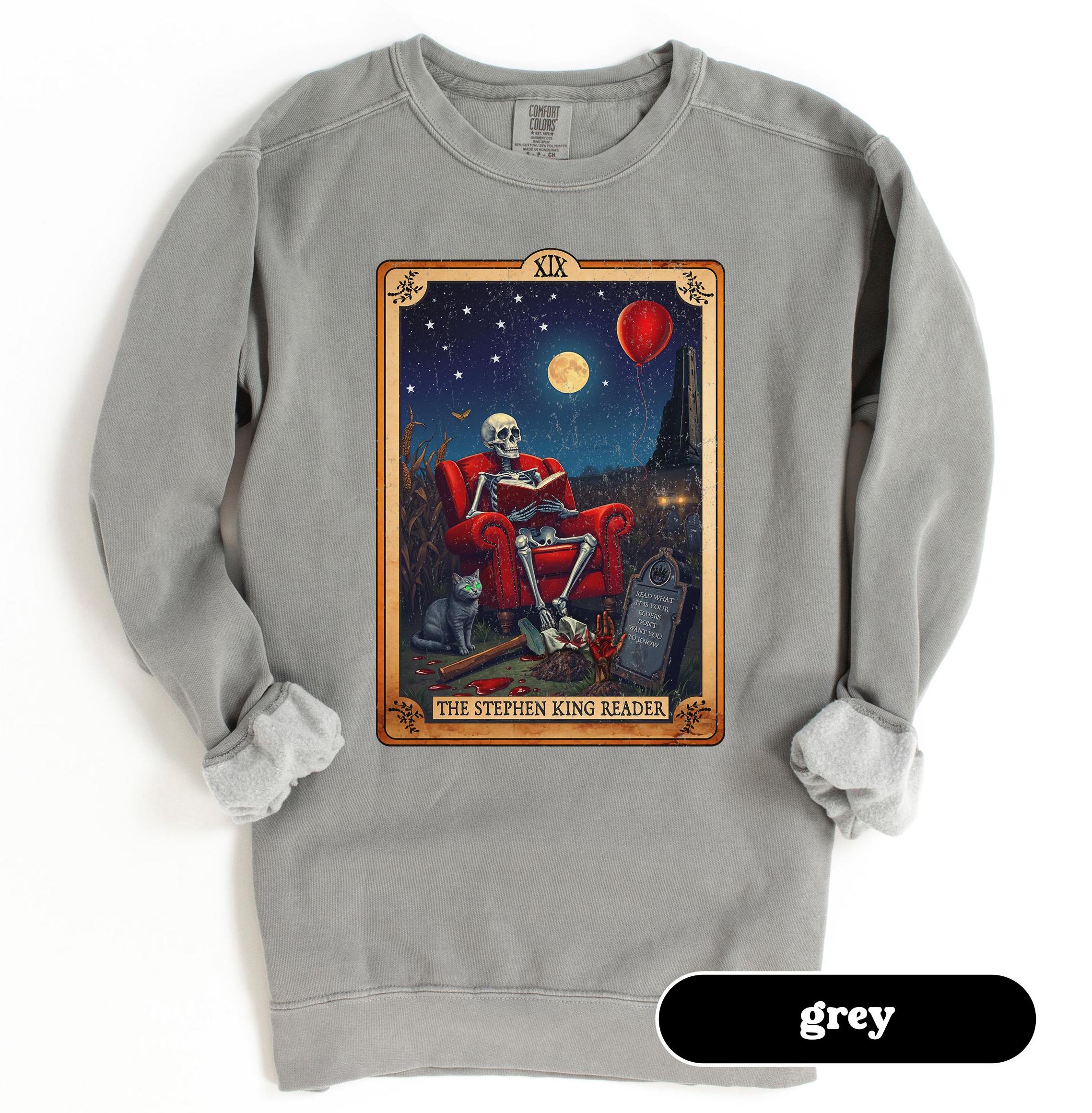 The Stephen King Reader Tarot Card Skeleton With Book, Cat With Green ...