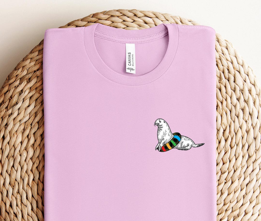 Subtle Pride Seal T-shirt, Rainbow Pool Float, Rainbow Seal Shirt ...