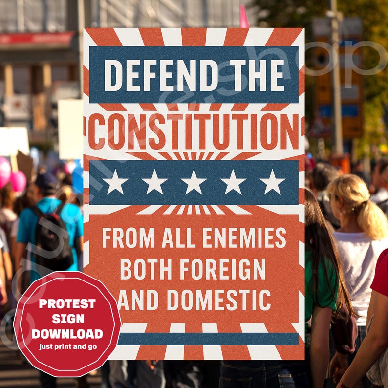 Defend the Constitution Protest Sign - Patriotic Digital Download ...