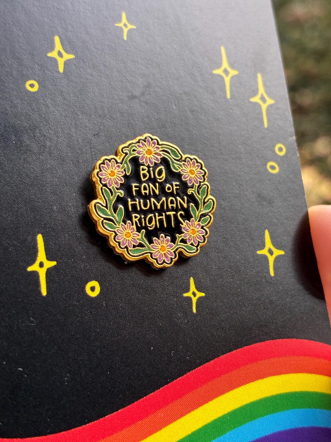 Lapel Pin Big Fan of Human Rights Soft Enamel Immigrant Rights Gift ...