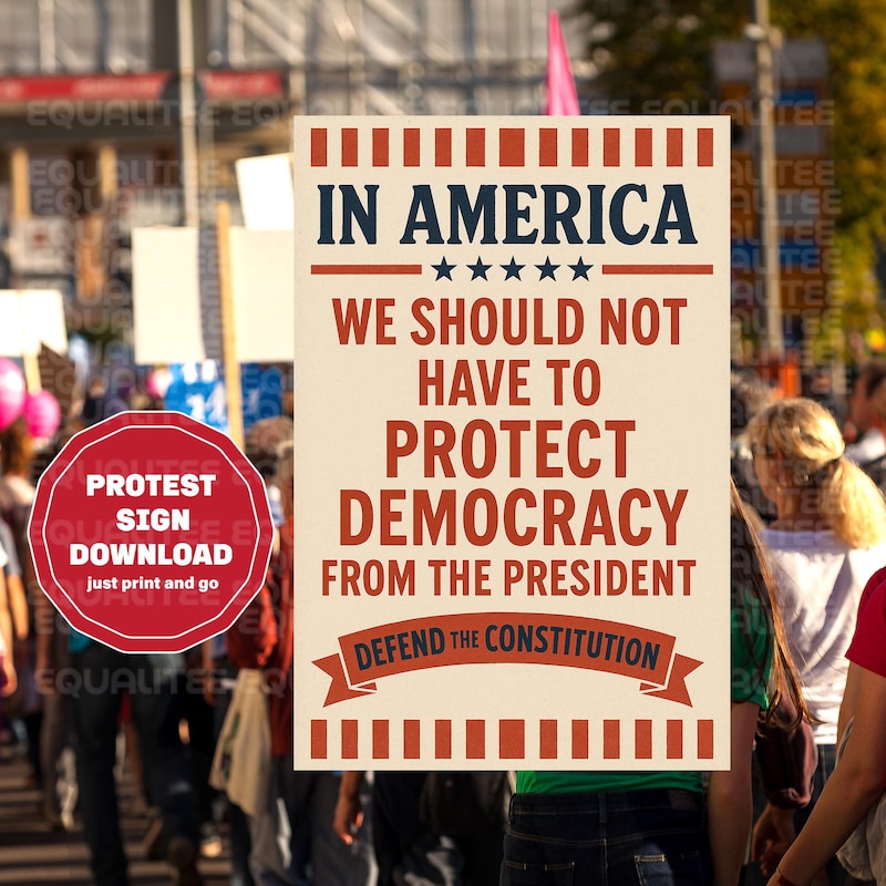Protest Signs for Defending Democracy - Etsy