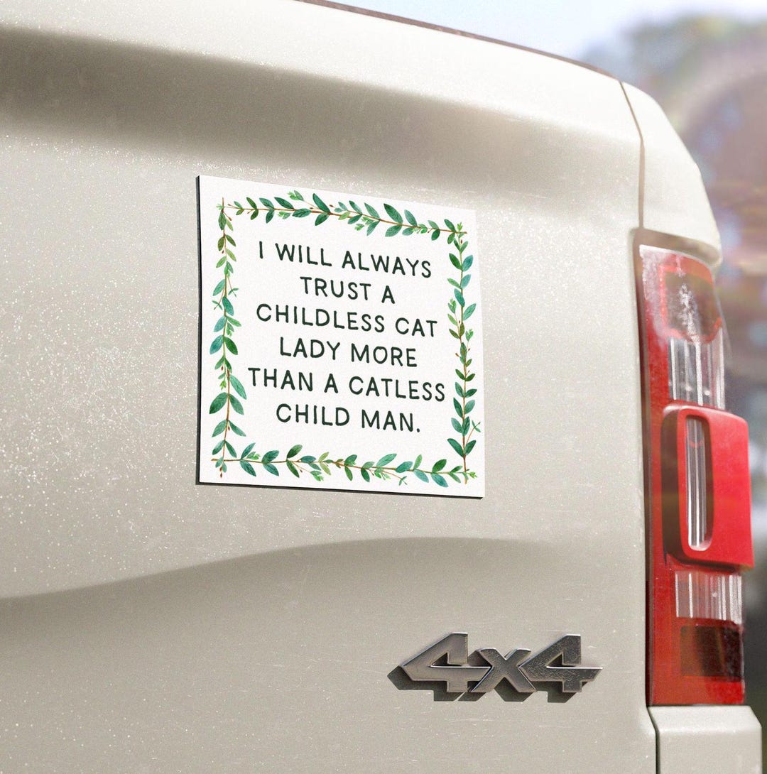 Childless Cat Lady Magnetic Car Sticker - Funny 5x5" Magnet ...