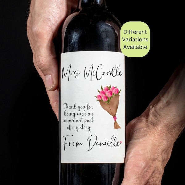 Teacher Wine Label - Etsy