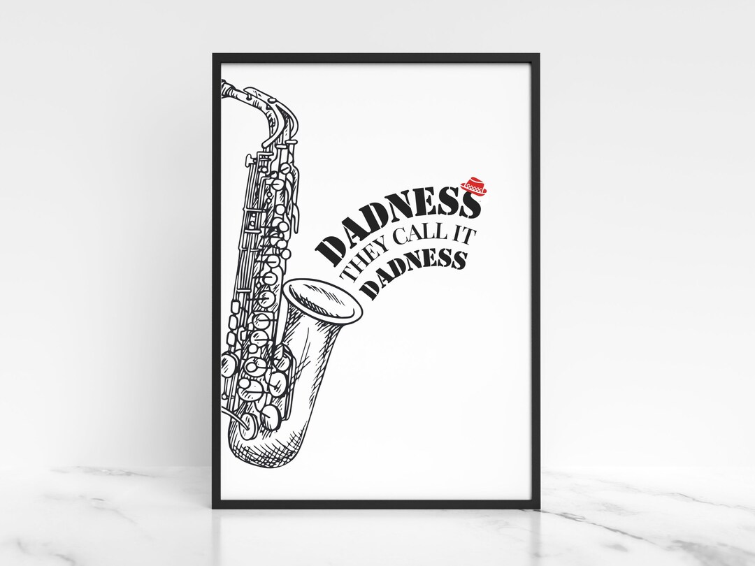 Madness Two Tone SKA Saxophone Poster Print Gift for Him Dad Birthday ...
