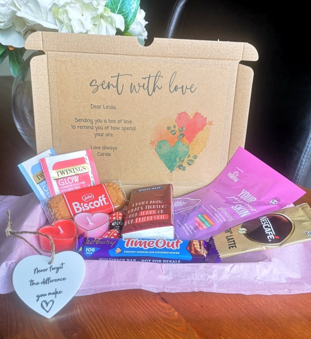 Personalised Hug in a Box Pick Me up Thinking of You Pocket Hug Pamper ...