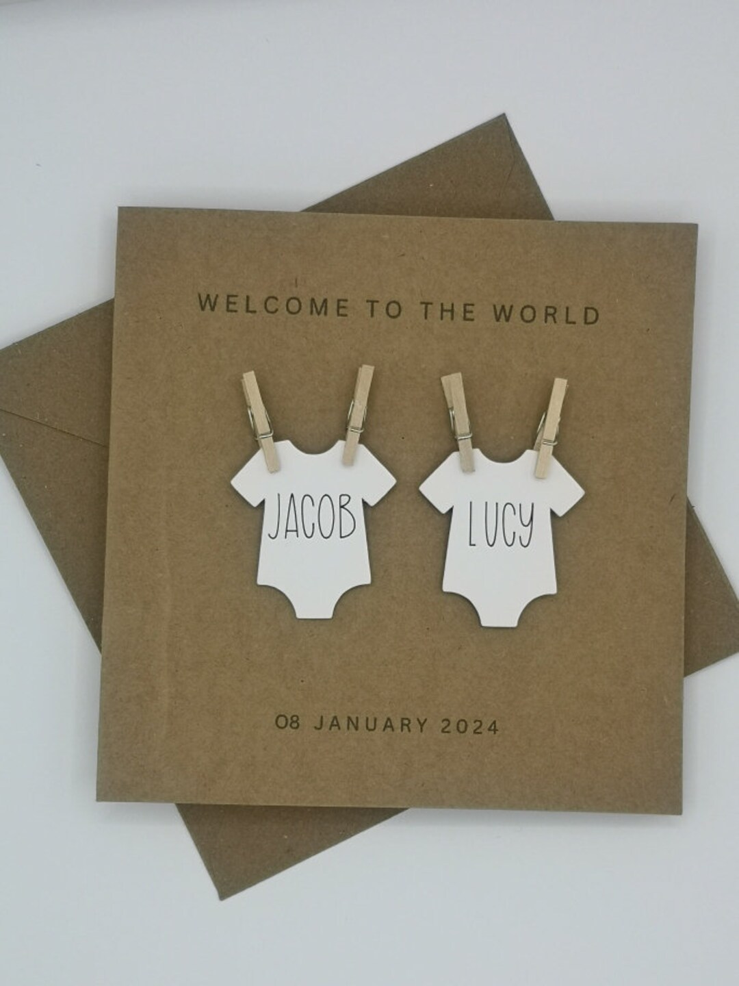 Personalized Twin Baby Card: New Baby Congratulations - Etsy