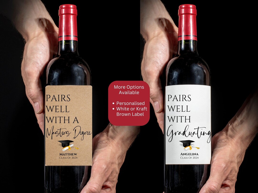 GRADUATION Congratulations Wine Prosecco Label Well Done so Proud of ...