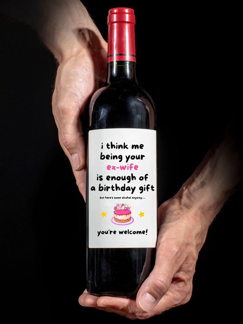 Fun Birthday Alcohol Bottle Label Me Being Your Husband Wife Mother ...