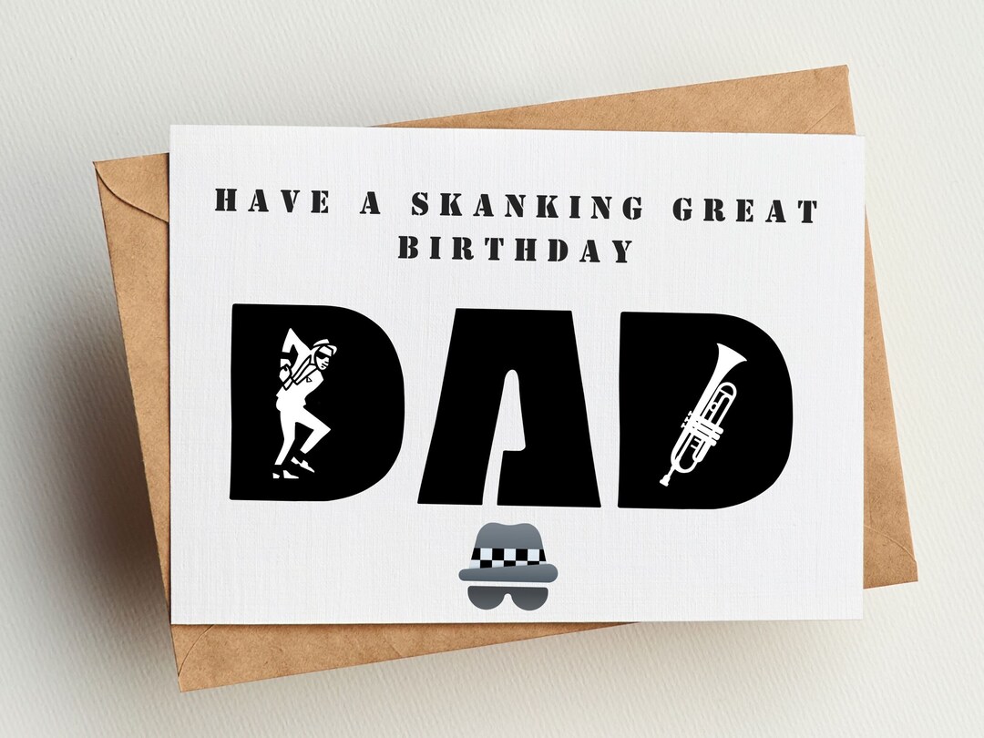 Ska Dad Birthday Card: Rude Boy Two Tone Card - Etsy