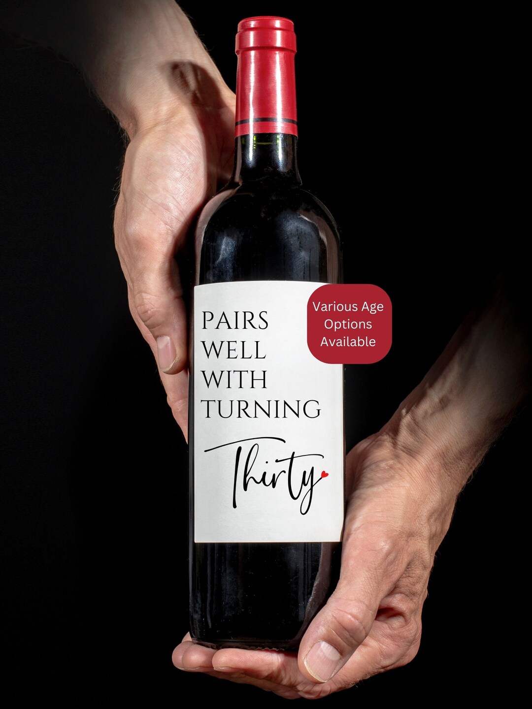 Pairs Well With Becoming Thirty Birthday Wine Alcohol Bottle Label 30th ...