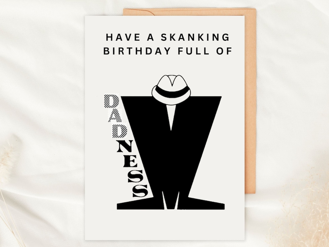 SKA DAD BIRTHDAY Card Gift for Him Oi Ska Mod Skank Two Tone Madness ...