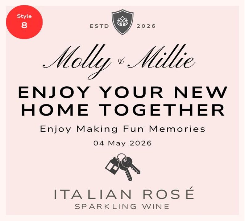 Personalised Prosecco Label: New Home Gift First Home House Sparkling ...