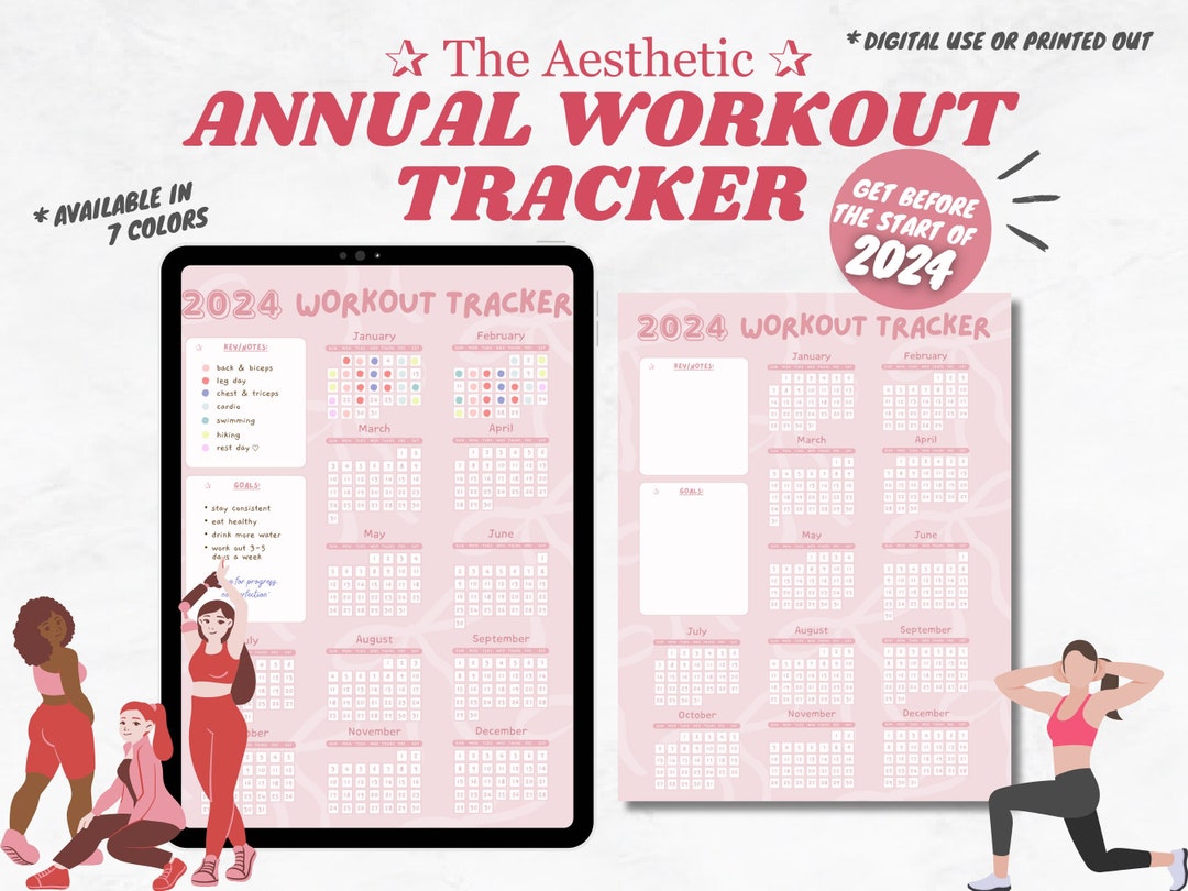 2024 Workout Tracker Annual Fitness Habit Journal Digital - Etsy