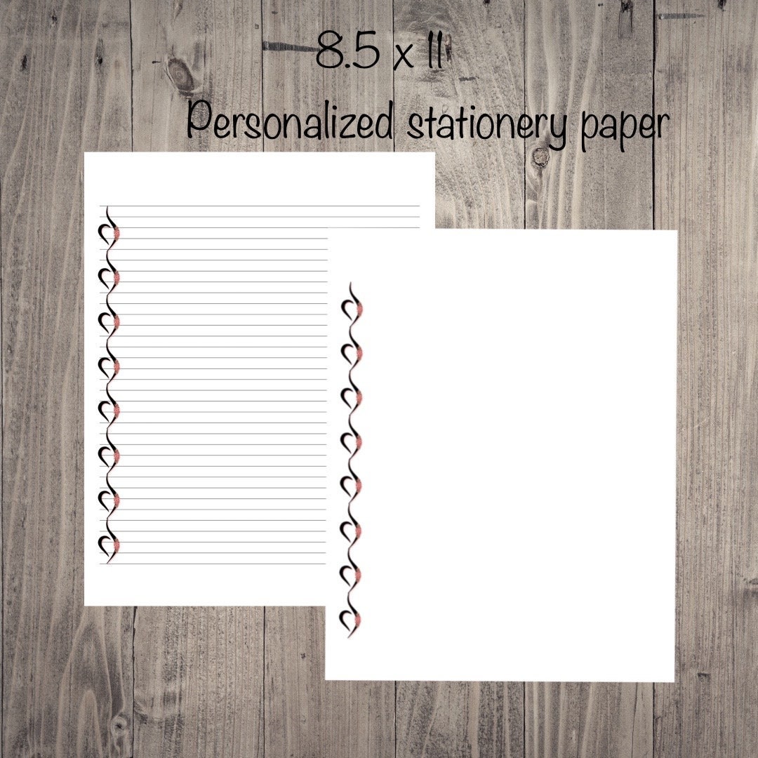 Eating Disorder Symbol Letter Writing Stationery Paper Personalized 8.5 ...