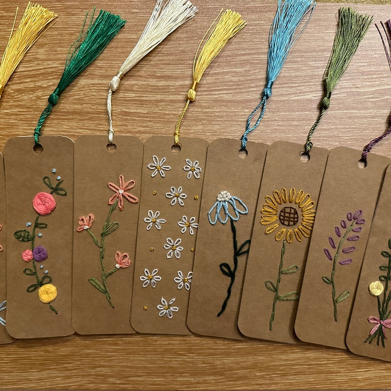 Embroidered Bookmark - Etsy