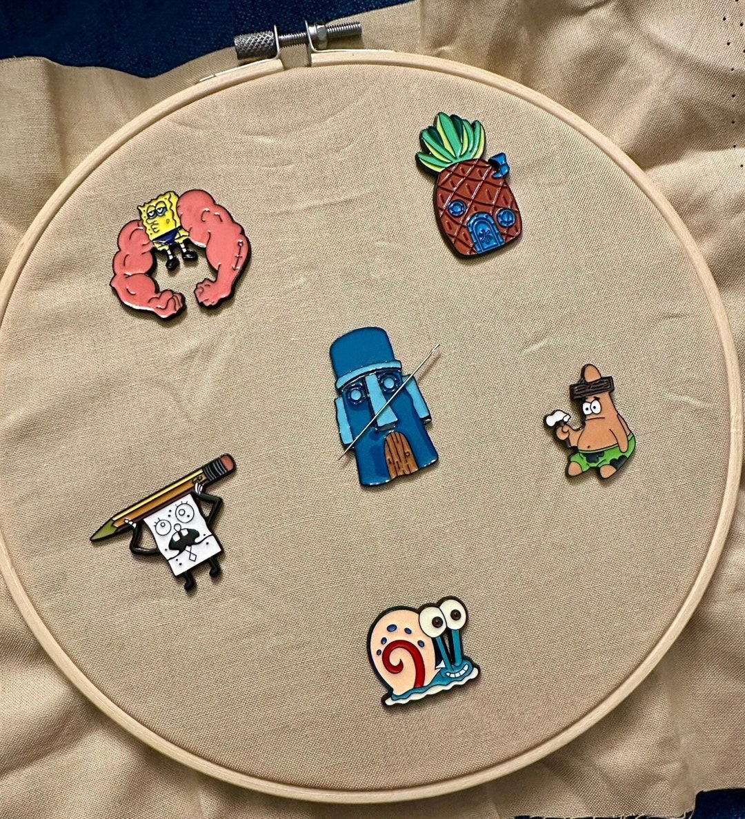 Spongebob Squarepants Needle Minders Set Handmade Cartoon Character ...
