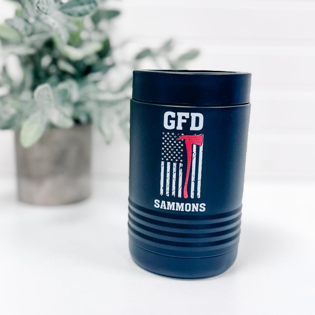 Thin Red Line Firefighter Customized Metal Can Cooler, Custom ...