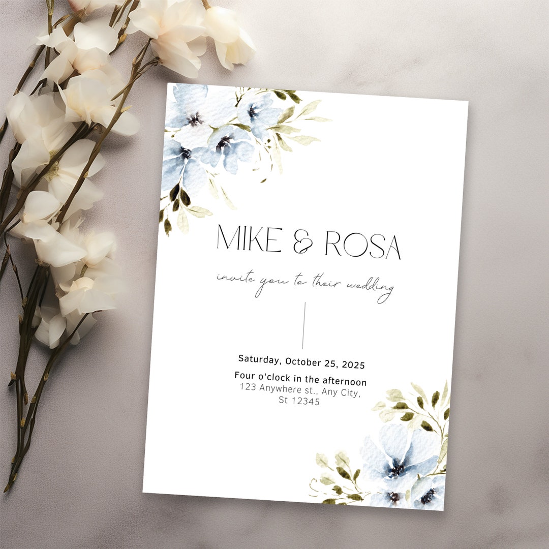 Modern Wedding Invitation Template, Printable Wedding Stationary ...