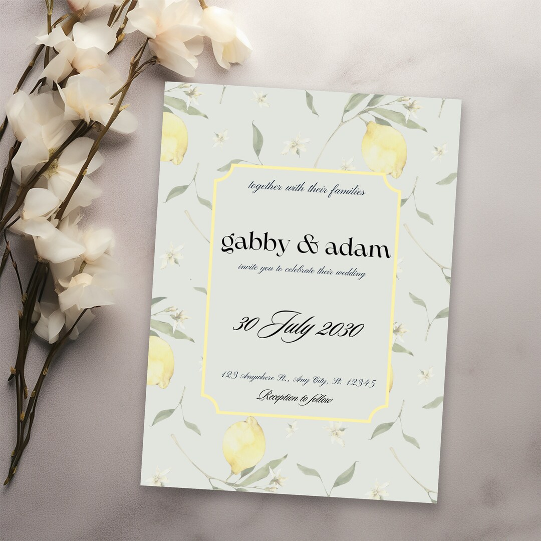 Modern Wedding Invitation Template, Printable Wedding Stationary ...