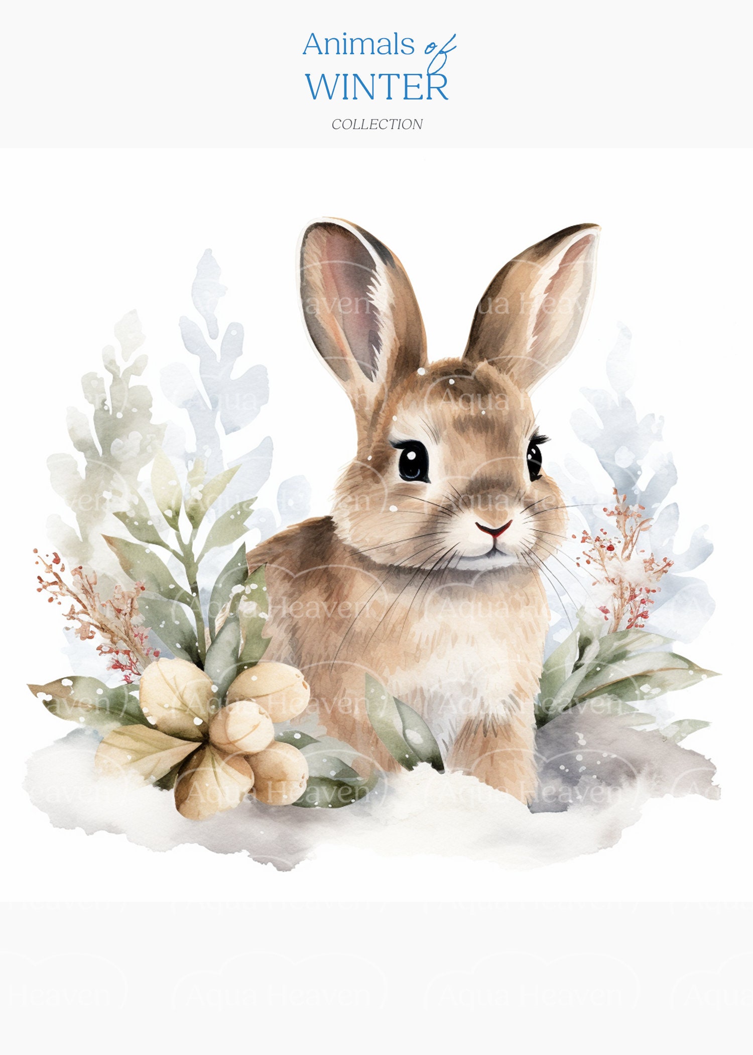 Rabbit Clipart Winter Animals Clipart Christmas Rabbit Clipart ...