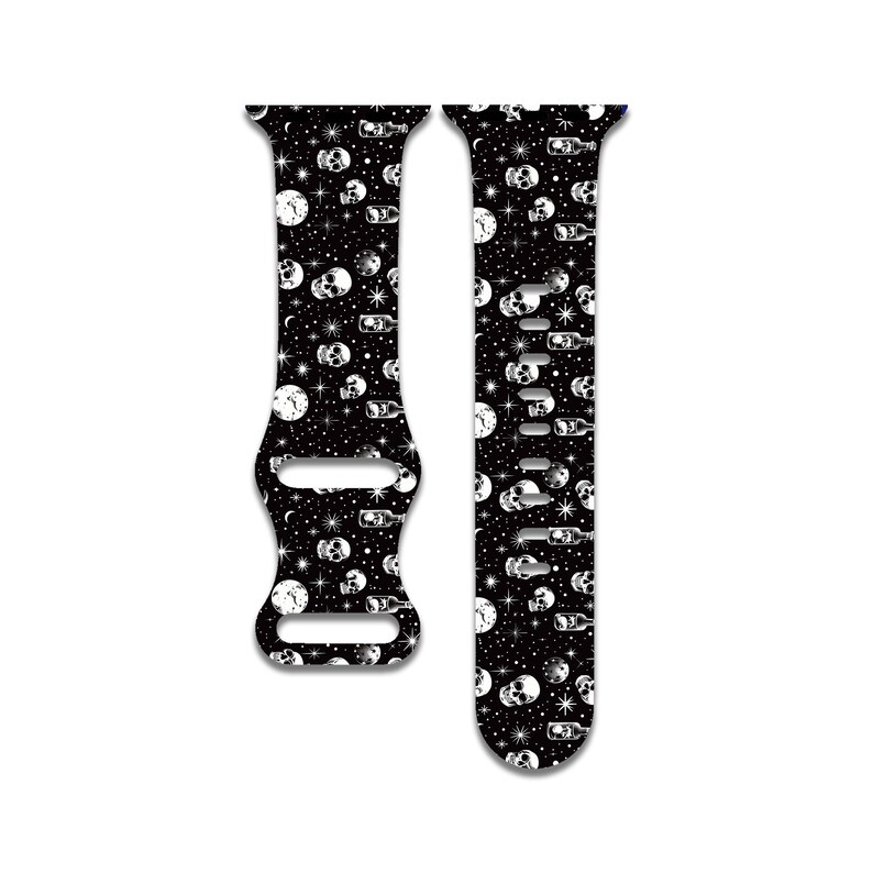 Celestial Skulls, Black Watch Band Compatible With Apple Watch Series 1 ...
