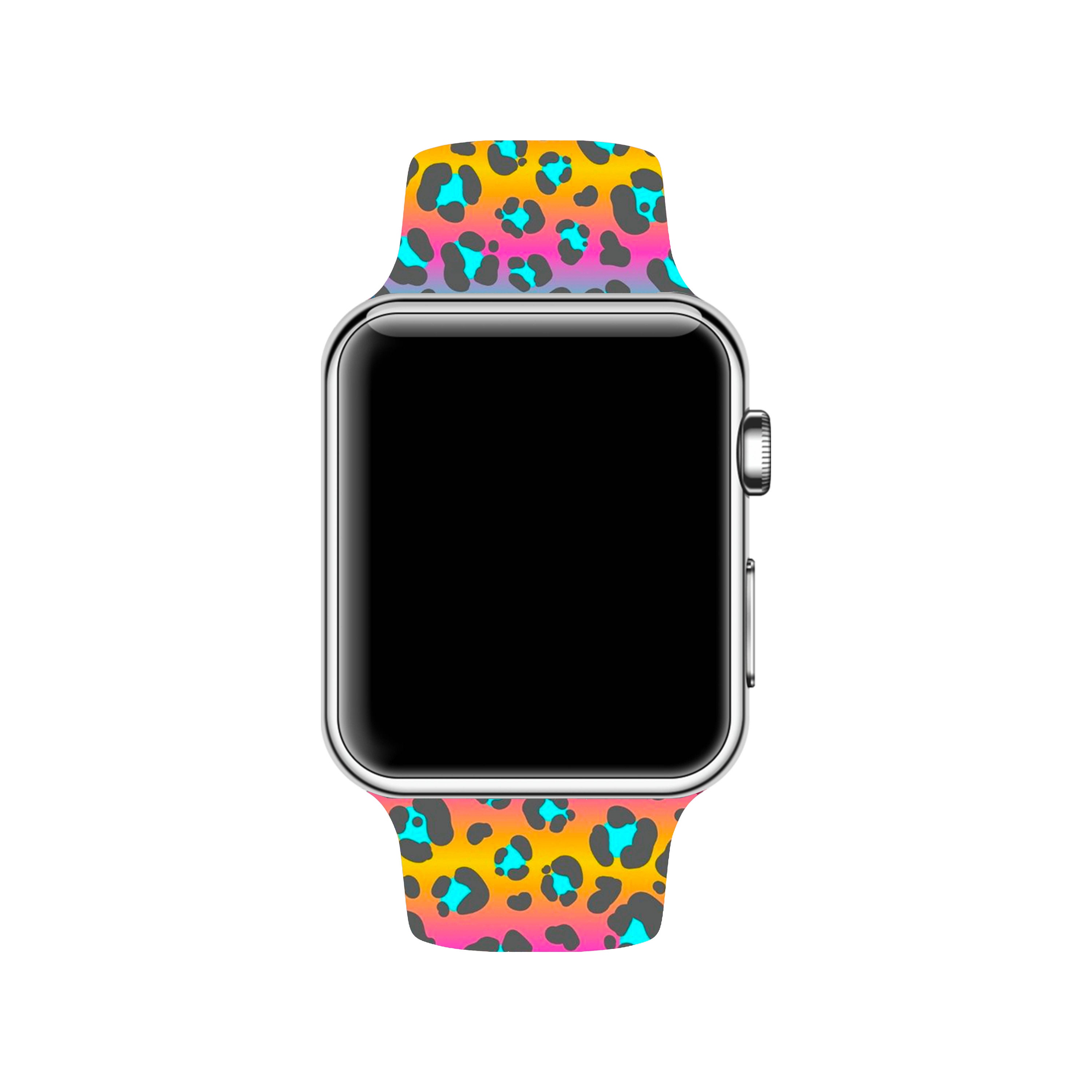 Rainbow Leopard Print Watch Band Compatible With Apple Watch Series 1-9 ...