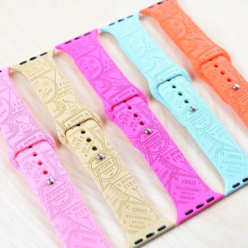 Passport Stamps, Travel, Airplane, Plane Watch Band Compatible With ...